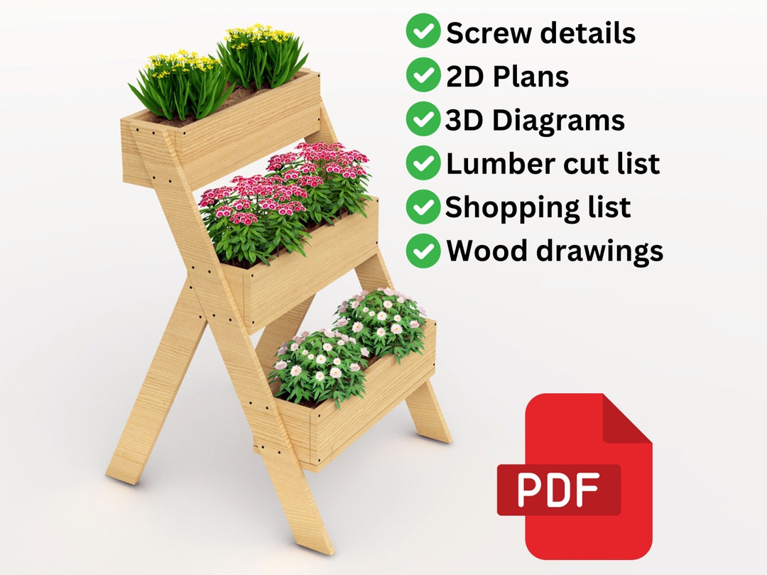 3 Tier Planter Box Plans | Planter Box Plans for Balcony | Garden ...