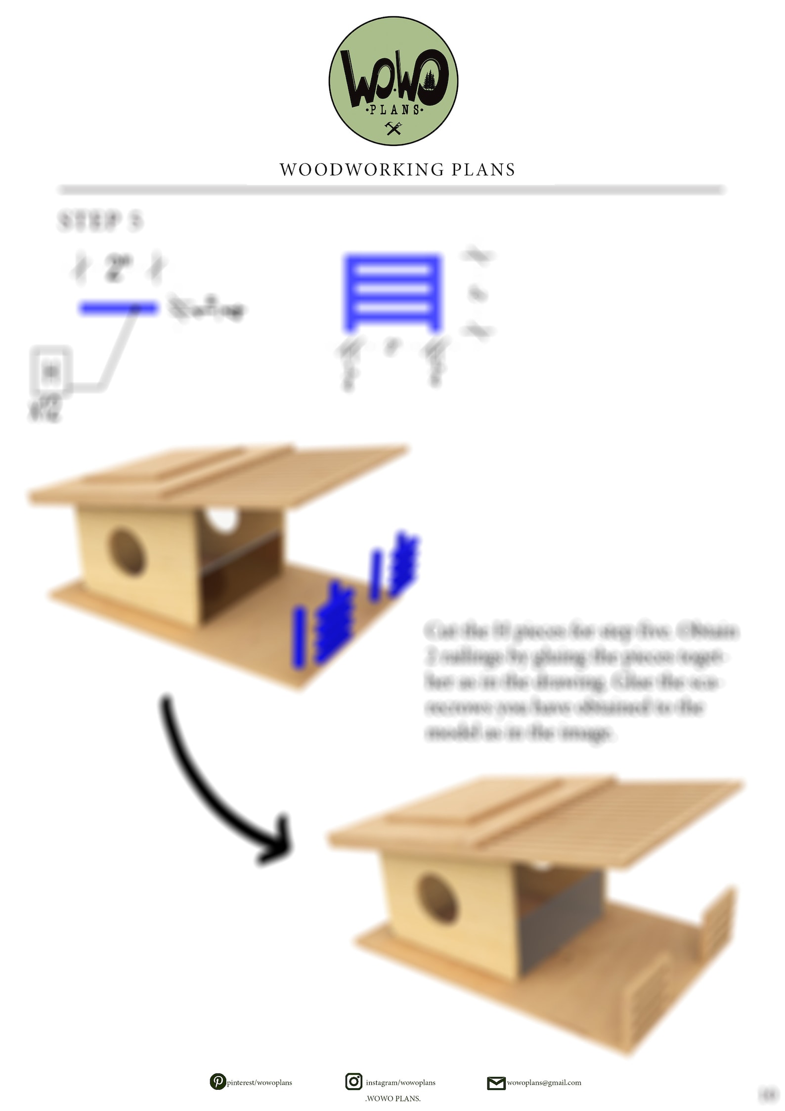 Bird House Build Plan, 8''x 1',simple Bird House, Woodworking Project ...