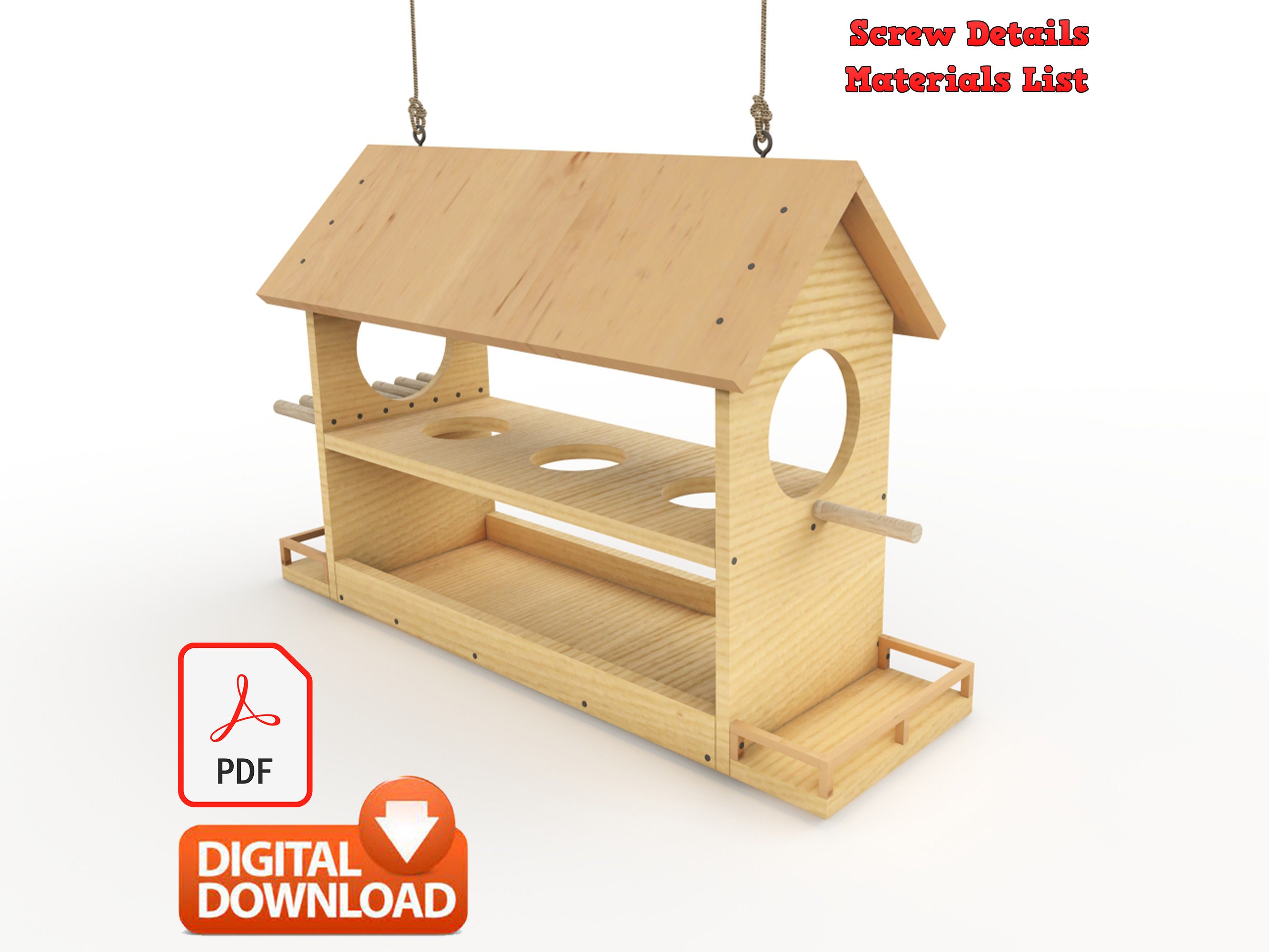 Bird House Build Plan, 9''x 2',simple Bird House, Woodworking Project ...