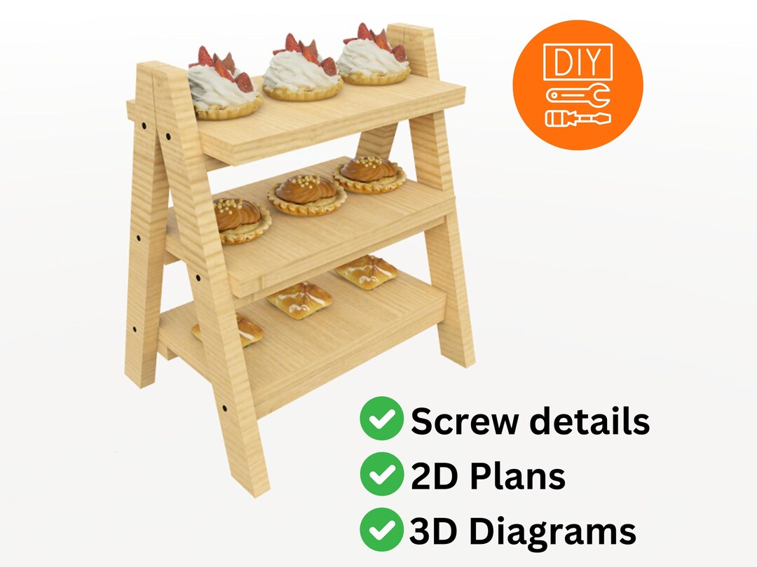 3 Tier Mini Cupcake Stand Plan | Compact Display Stand Plan - Etsy