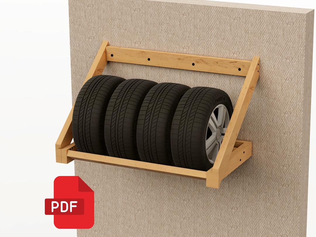 Wall Hanging Tire Rack Plans | Tire Storage Solution - Digital Download ...