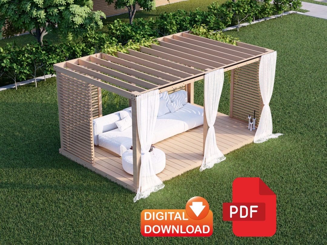 10x16 Pergola Plans | Simple Garden Pergola Plans, Outdoor Pergola ...