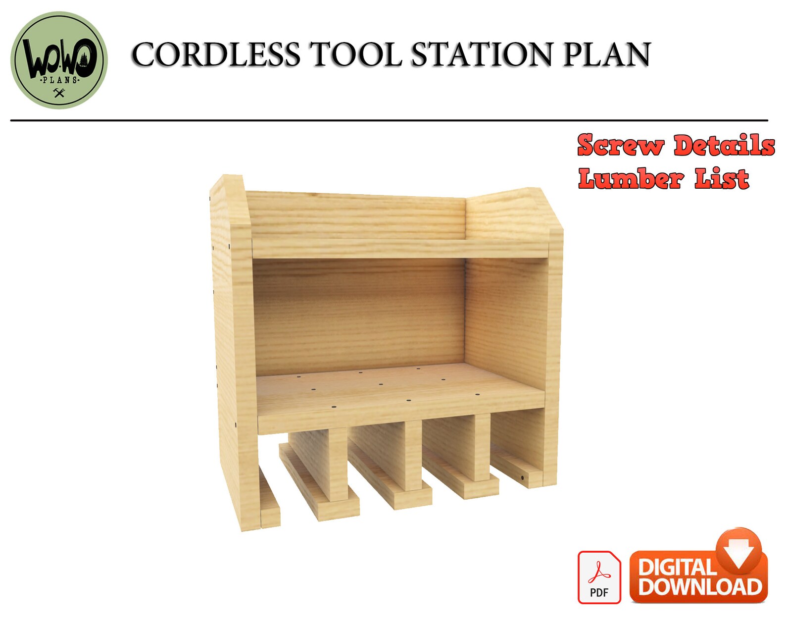 Cordless Tool Station Build Plan, Woodworking Project With the Digital ...