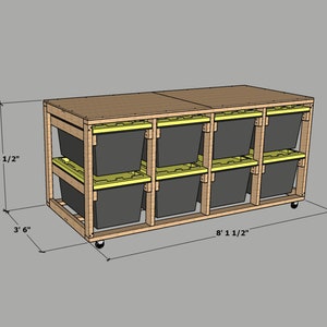 40 Gallon Rolling Garage Storage Shelves - Build Plans | DIY Tote Rack ...