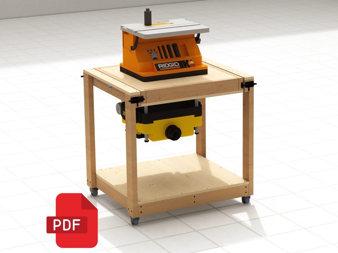 DIY Mobile Workbench Plans | Rolling Sander and Planer, Work Table ...
