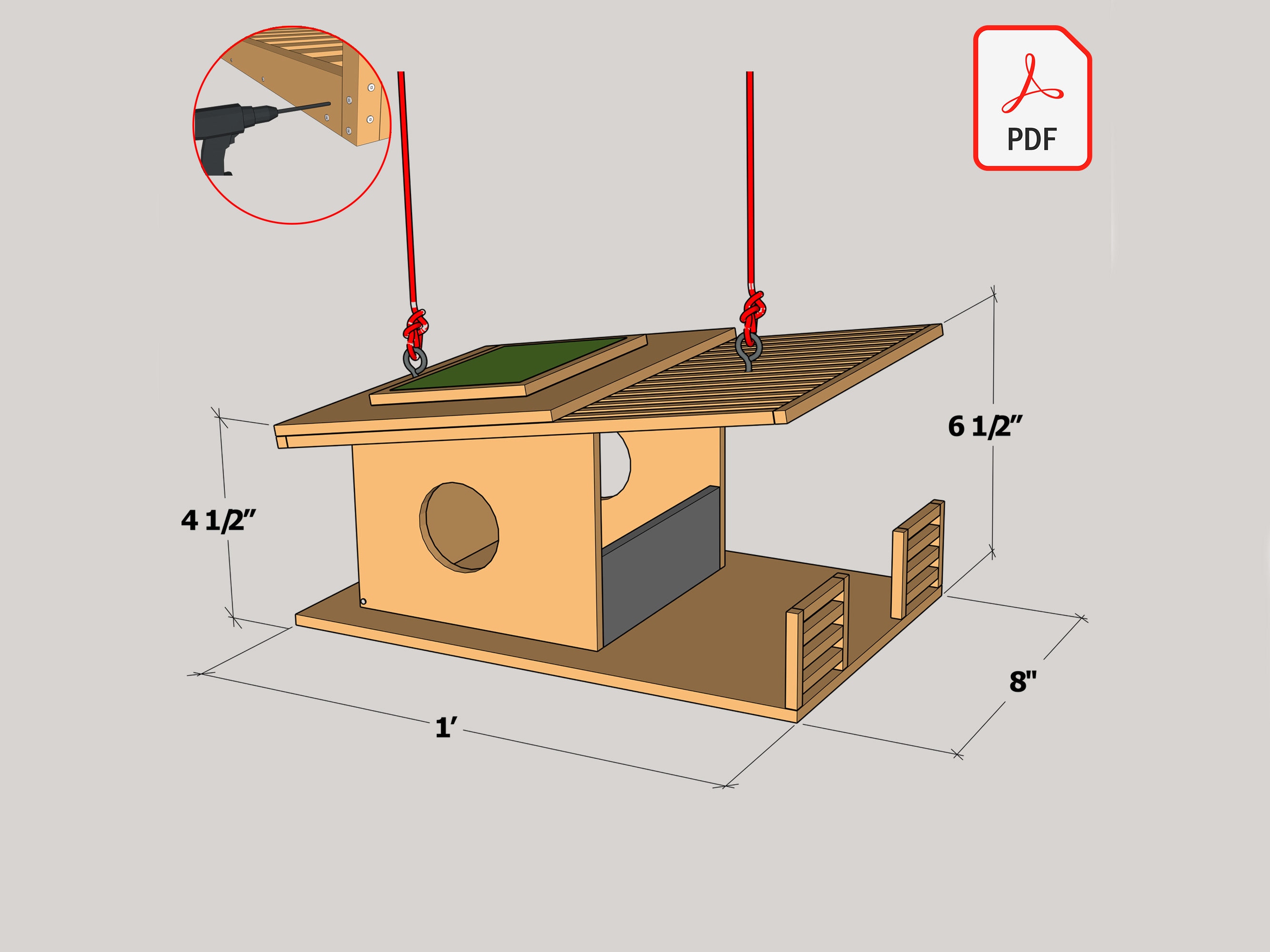 Bird House Build Plan, 8''x 1',simple Bird House, Woodworking Project ...