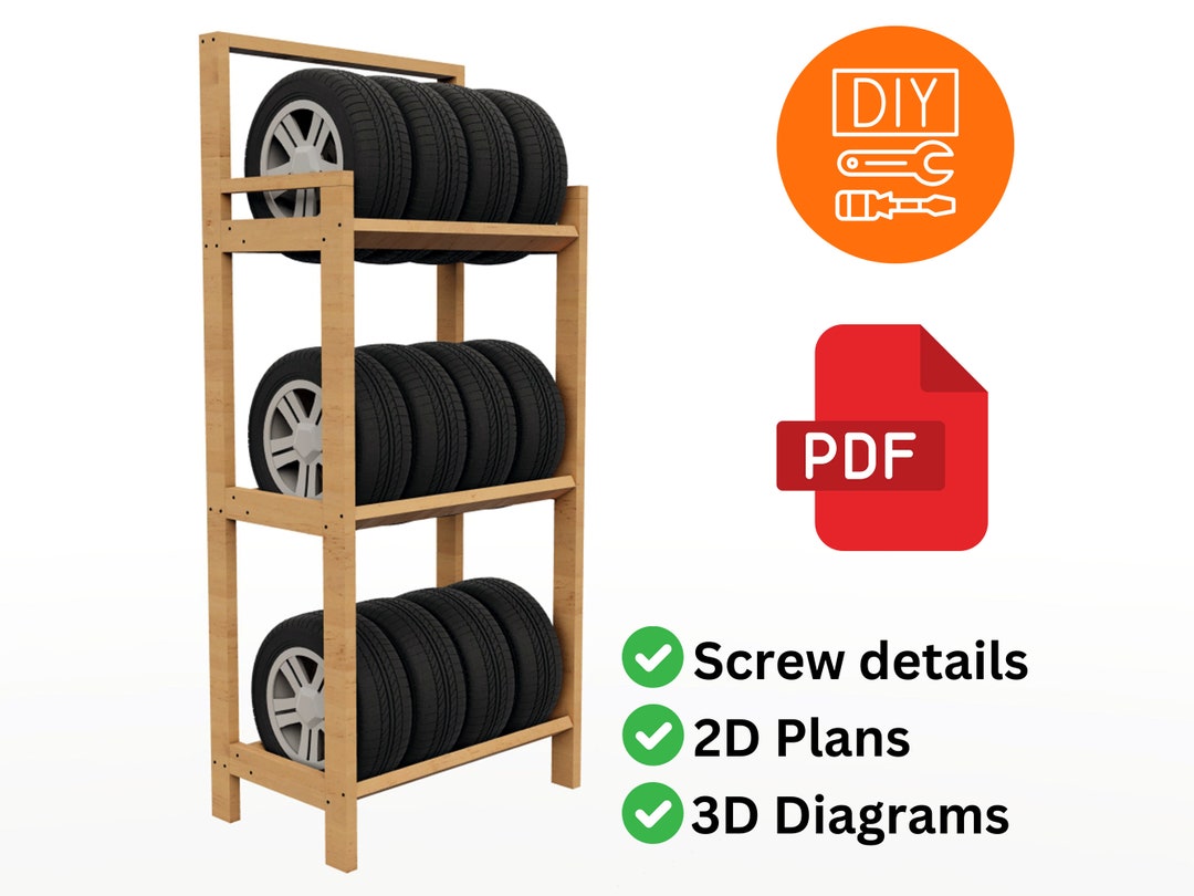Tire Storage Rack Build Plan | DIY Tire Organizer - Digital Download - Etsy