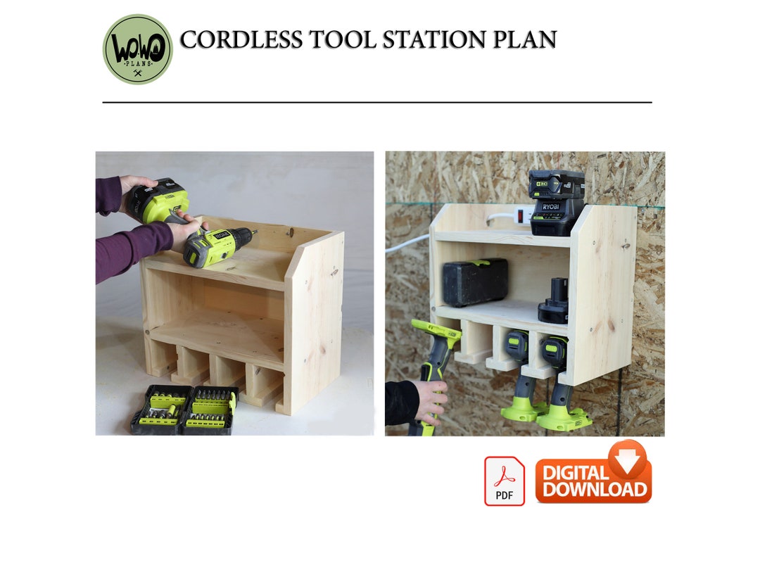 Cordless Tool Station Build Plan, Woodworking Project With the Digital ...