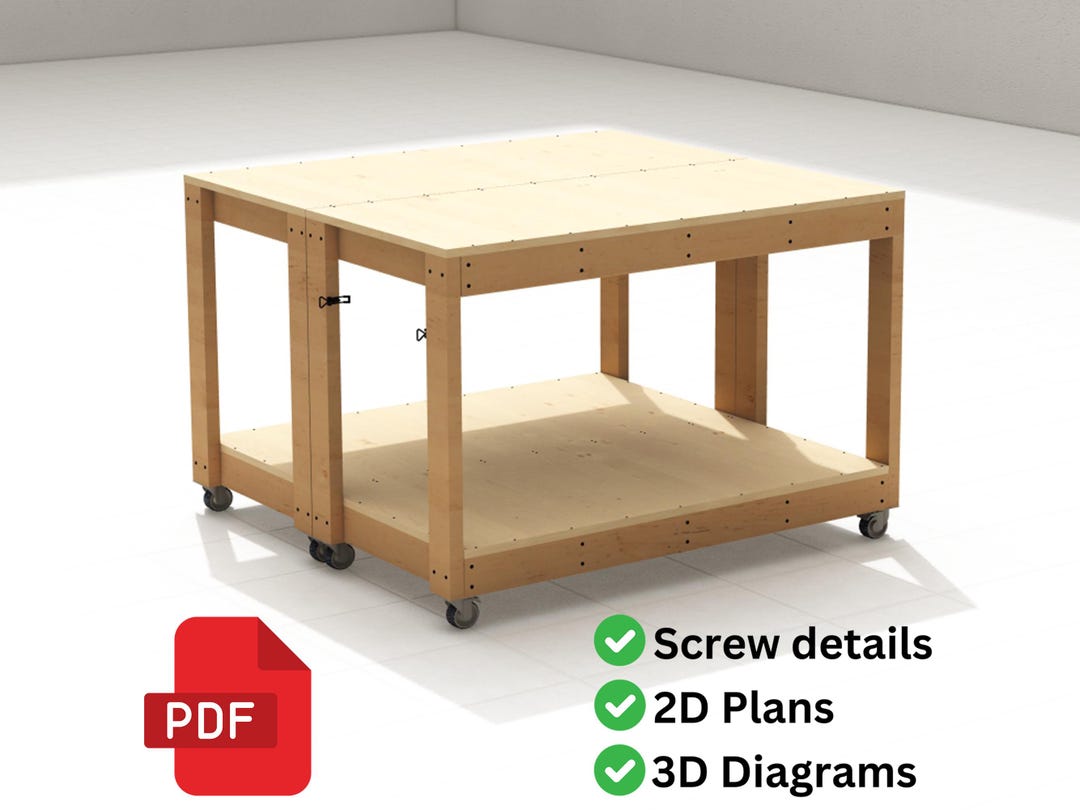 Mobile Assembly Table | DIY Garage Workbench Build Plan - Etsy