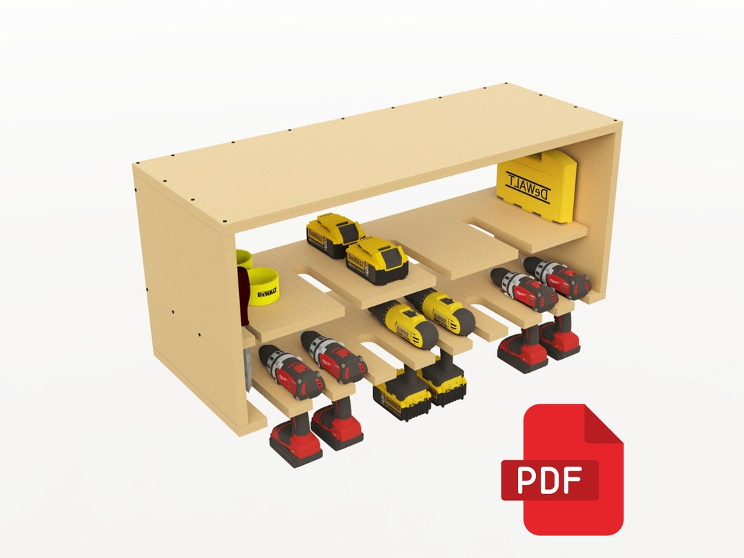 DIY Cordless Drill Storage Rack Plans | Build Your Own Drill Organizer ...