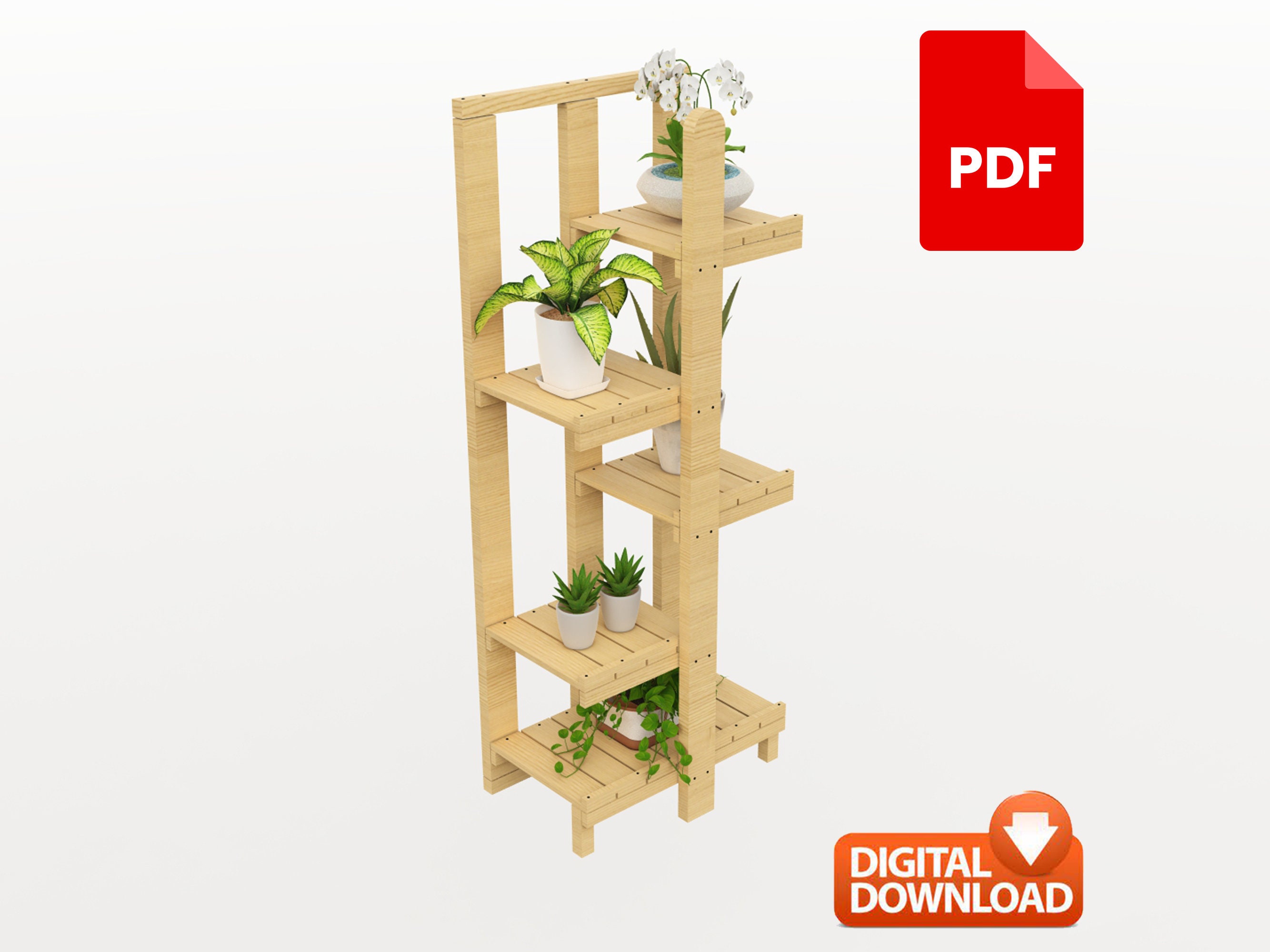 Planter Stand Plan | 5-tier Plant Stand Design - PDF Download - Etsy