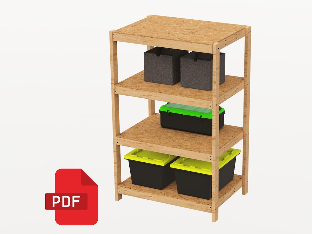 DIY Garage Organization Plans - Tote Rack Storage, Digital Download PDF ...