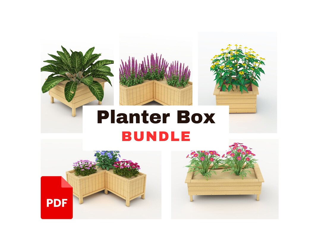 Cedar Planter Plans Bundle | Raised Planter Box | Elevated Garden Bed ...