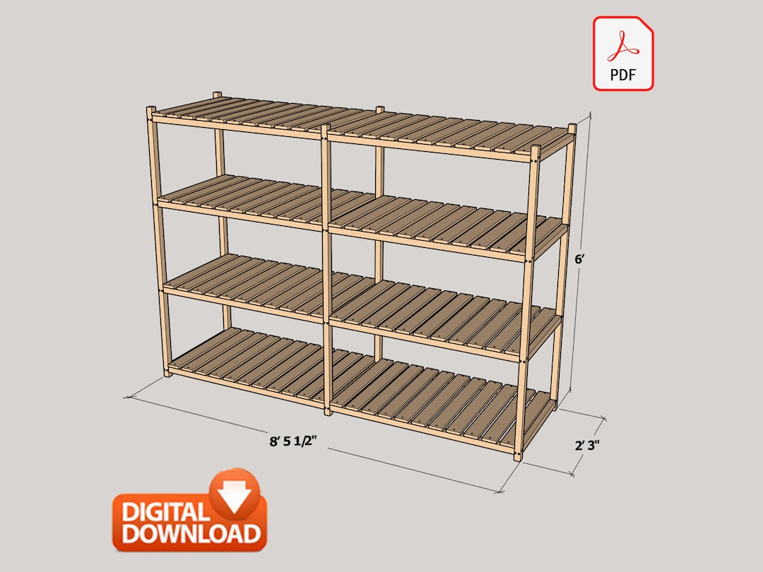 Storage Rack Digital Plan, DIY Garage Shelf Construction Plan - PDF - Etsy
