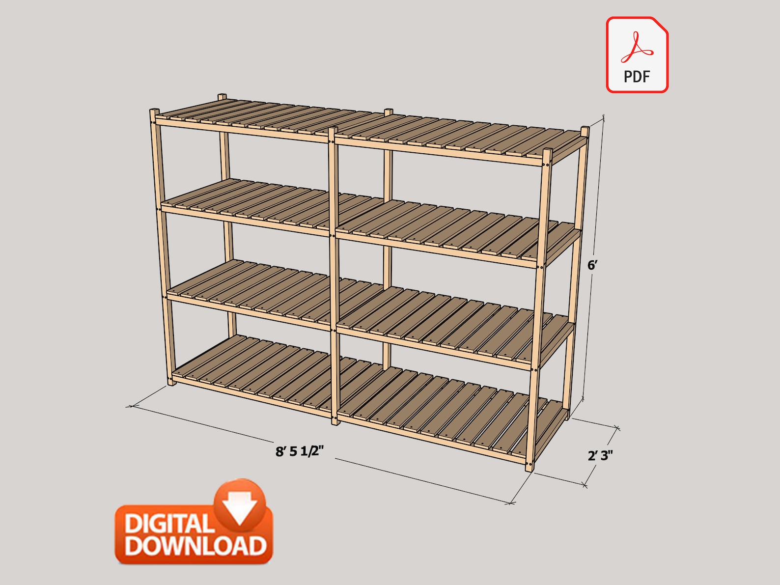 Storage Rack Digital Plan, DIY Garage Shelf Construction Plan - PDF - Etsy