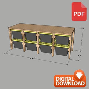 27 Gallon Tote Storage Workbench Build Plan| 8 UNIT DIY Tote Storage ...