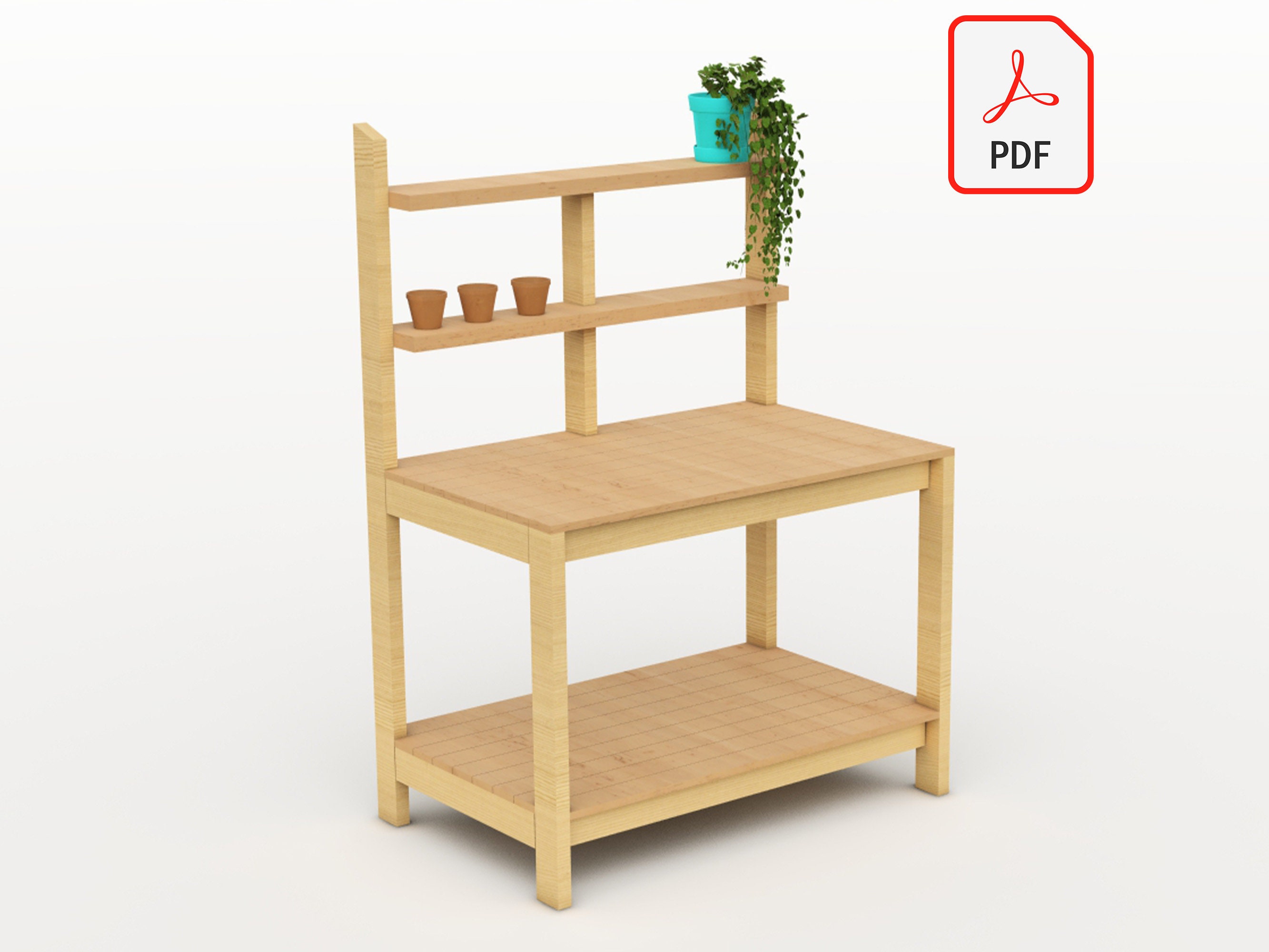 Potting Bench Digital Plan, DIY Outdoor Work Station Build Plan PDF - Etsy