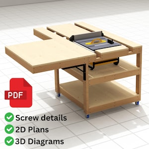 DIY Tool Workbench Plans | Table Saw Workbench Build Plans - Etsy