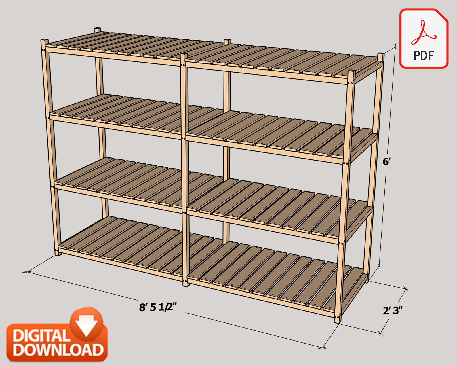 Storage Rack Digital Plan DIY Garage Shelf Construction Plan - Etsy