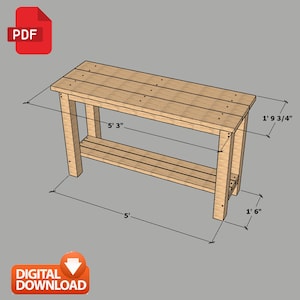 Potting Bench Build Plan, Potting Table & Gardening Bench, Potting ...