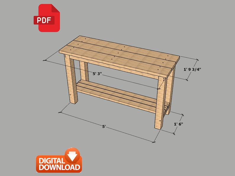 Potting Bench Build Plan, Potting Table & Gardening Bench, Potting ...