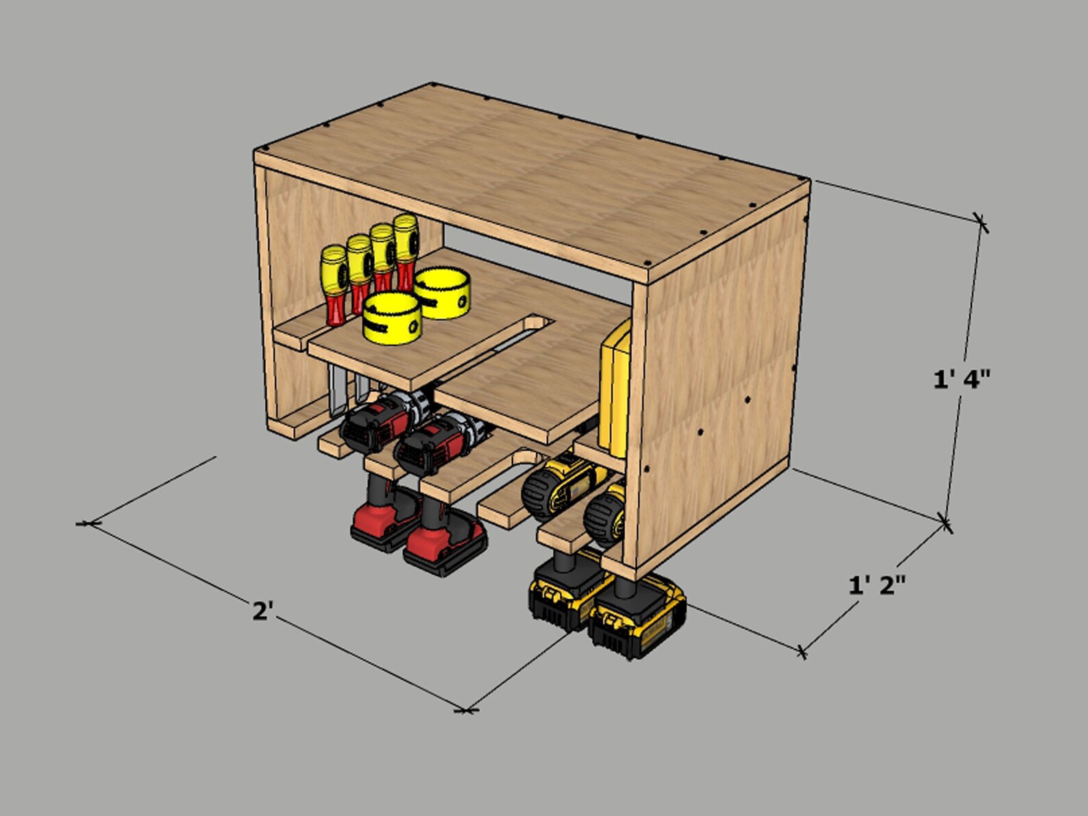 DIY Cordless Tool Station Plans | Build Your Own Tool Organizer ...
