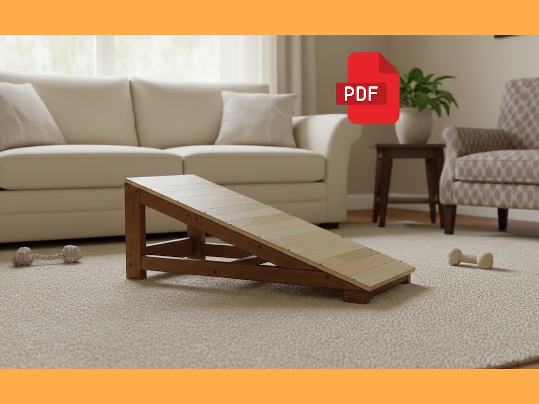 DIY Wooden Dog Ramp Plans – Pet Access Stairs for High Bed (digital ...