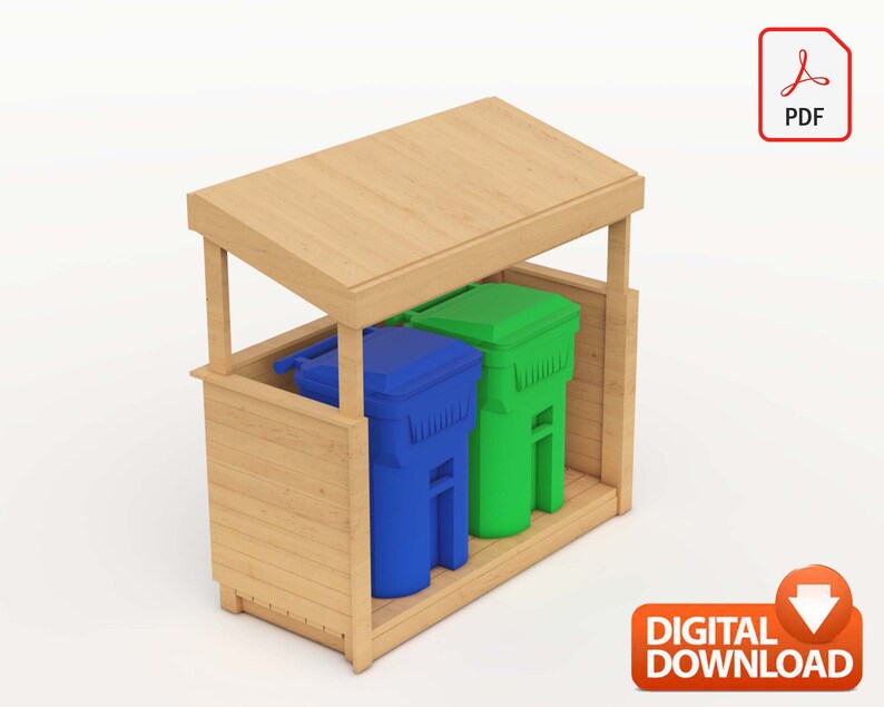 Garbage Shed Digital Plan DIY Outdoor Storage Shed - Etsy