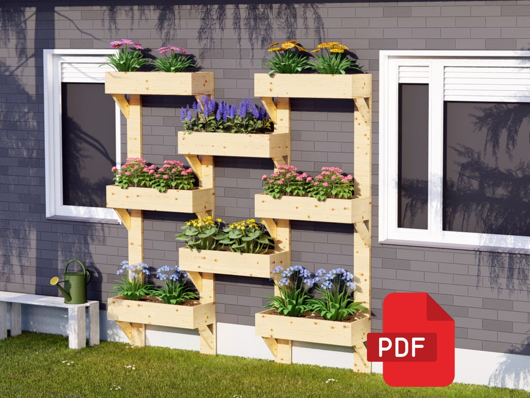 Flower Pot Wall Planter Plans | 8 Box DIY Woodwork Plans - Digital ...