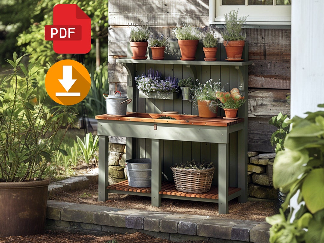 DIY Potting Bench Plans | Planting Table Plans - Potting Bench Build ...