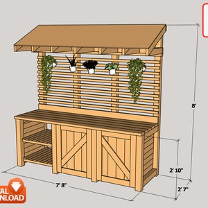 Potting Bench Digital Plan DIY Outdoor Work Station Build - Etsy