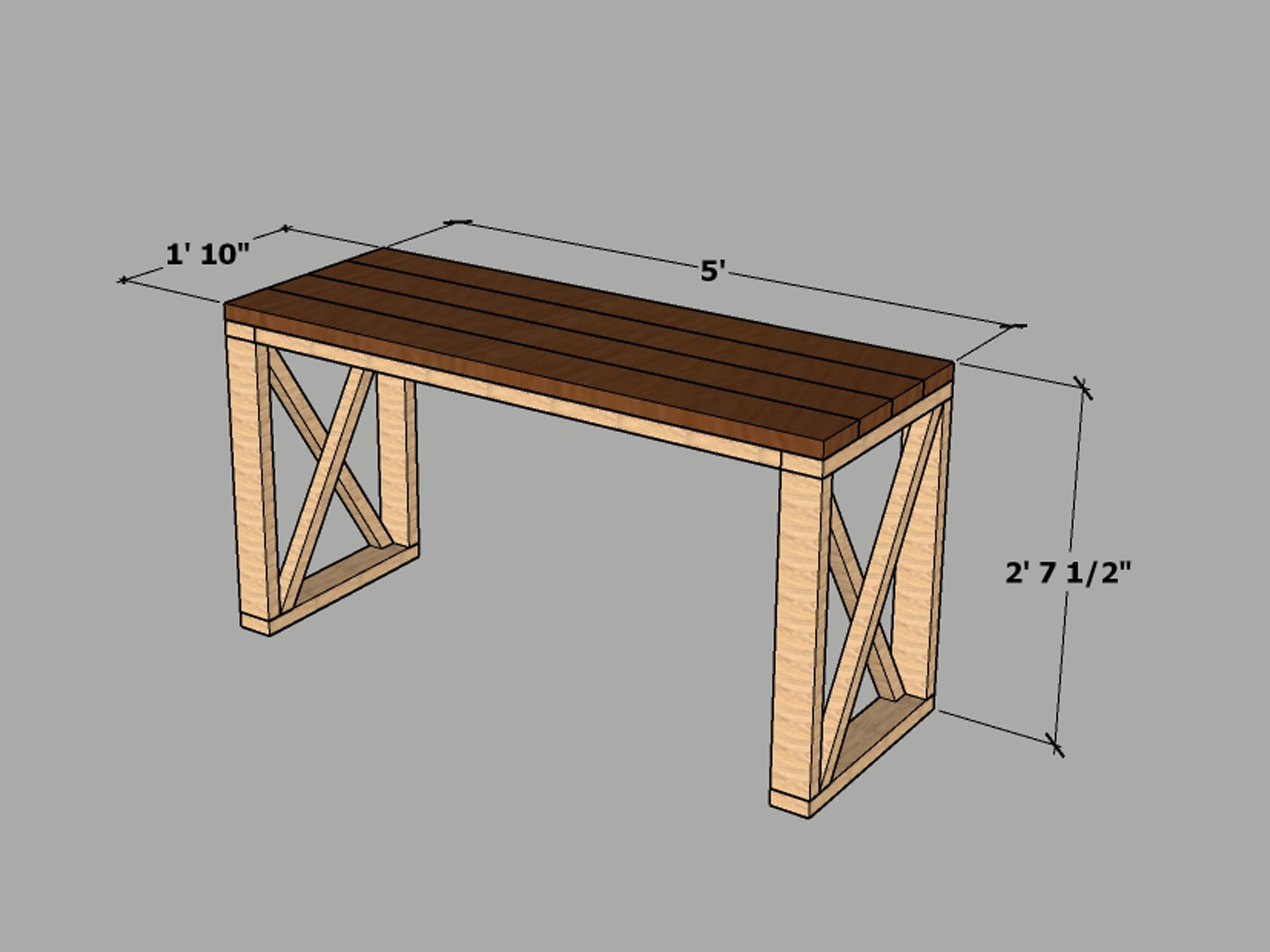 Farmhouse Desk Plans, Simple Woodworking Projects, | Digital Product ...