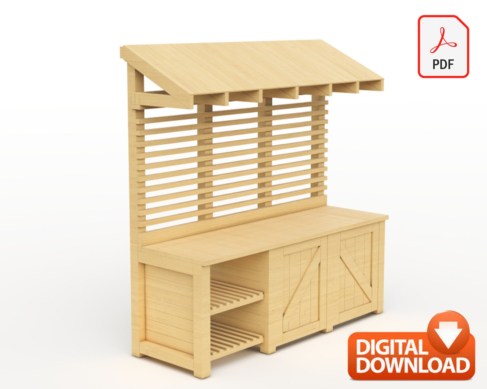 Potting Bench Digital Plan DIY Outdoor Work Station Build - Etsy