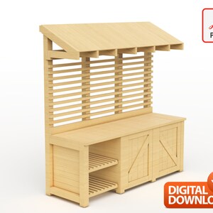 Potting Bench Digital Plan, DIY Outdoor Work Station Build Plan PDF ...