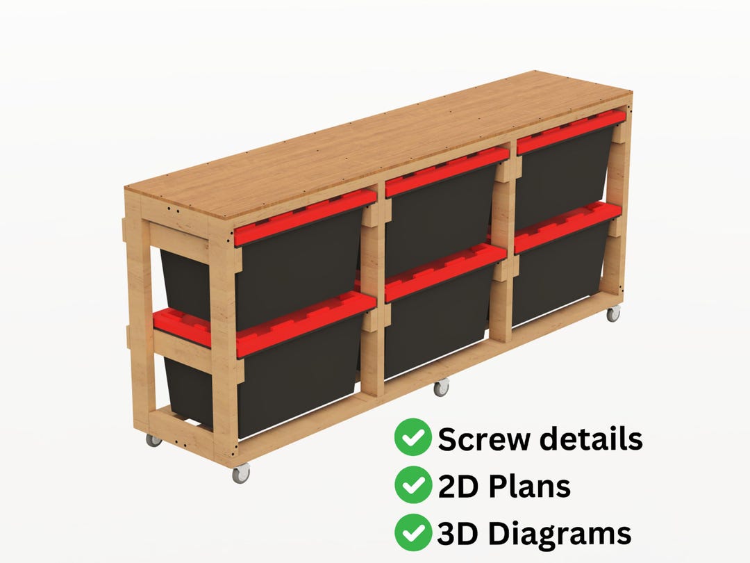 DIY Mobile Tote Organizer Plans | Rolling 27 Gallon Storage Rack System ...