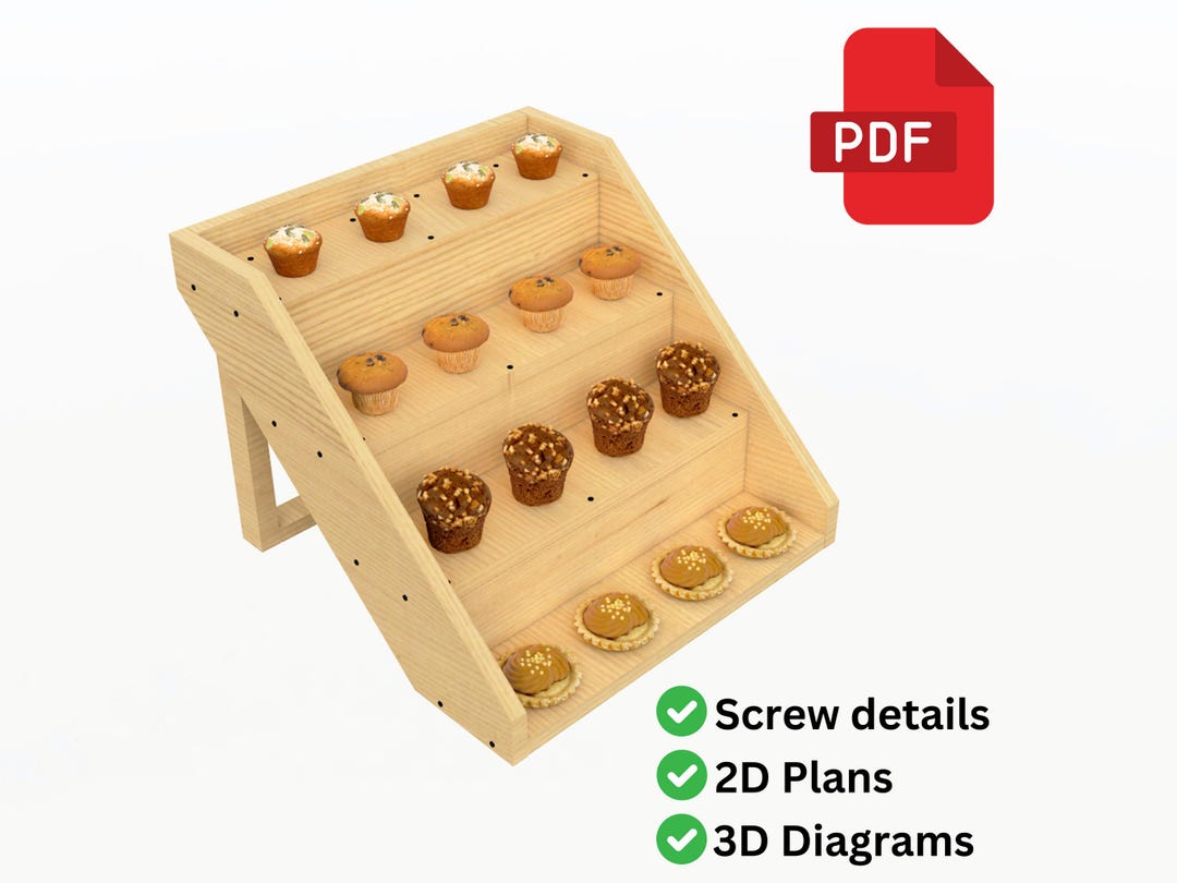 Tiered Cupcake Display Stand Plan | Wedding & Event Wood Stand | PDF ...