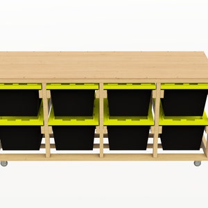 8 Unit Horizontal Storage Rack | Rolling Garage Storage Shelves | - DIY ...