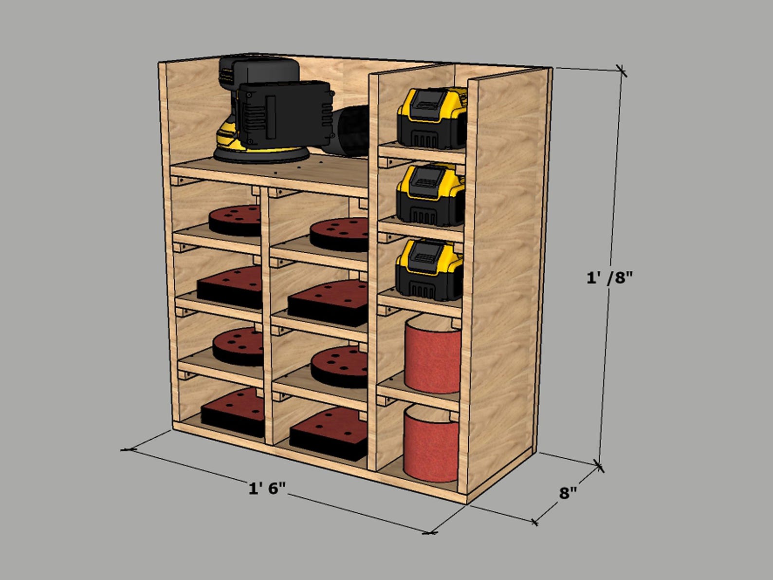 Orbital Sandpaper Organizer | Sander & Sandpaper Storage Racks ...