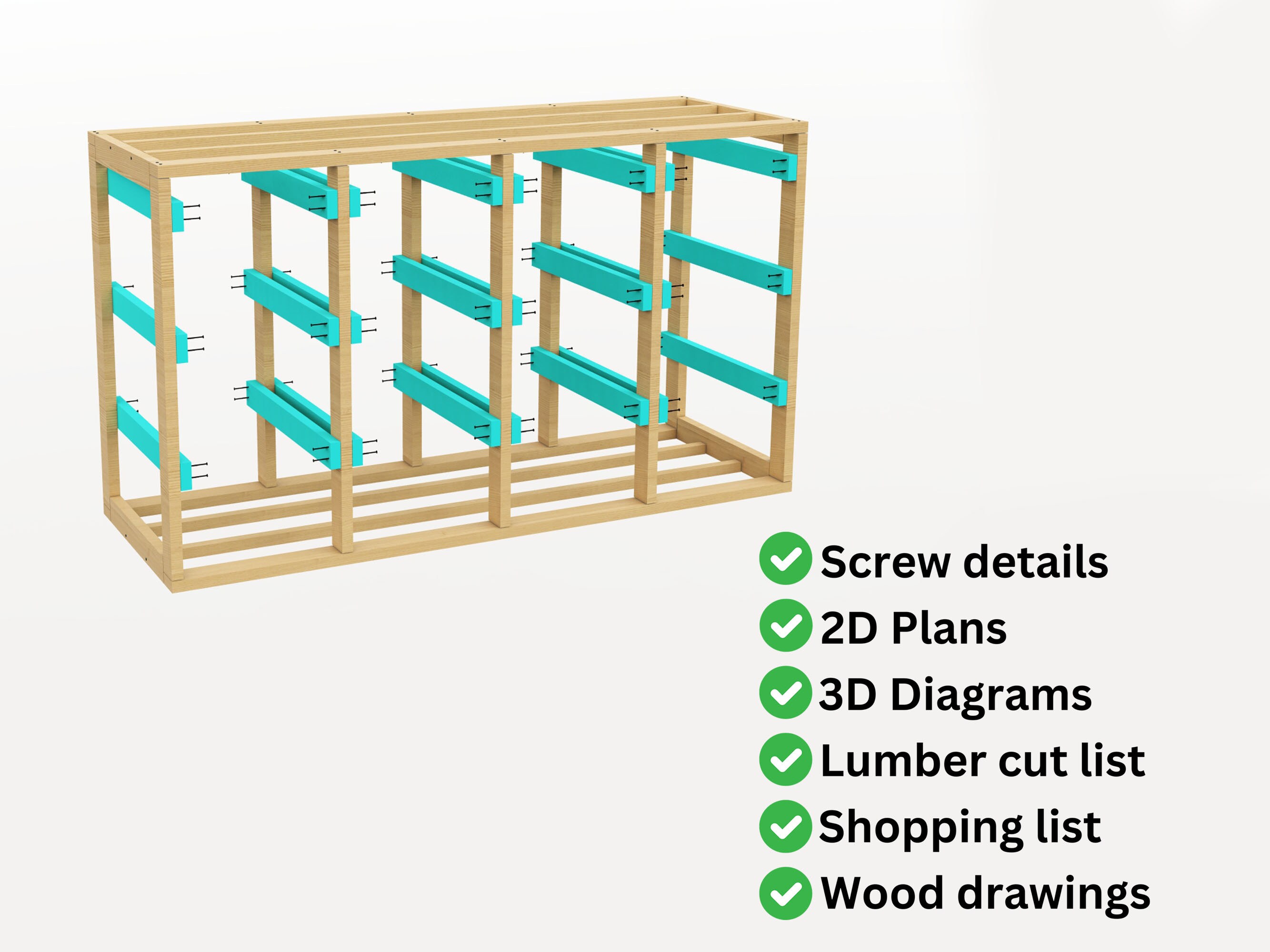 DIY Storage Rack Plans | 27 Gallon Tote Organizer | 4x3 Garage Storage ...