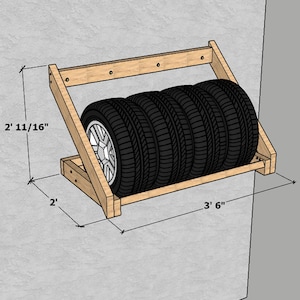 Wall Hanging Tire Rack Plans | Tire Storage Solution - Digital Download ...