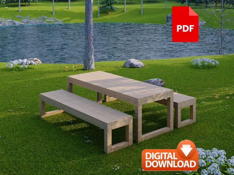Simple Picnic Table Plans | Picnic Table How-to Instructions | Modern ...