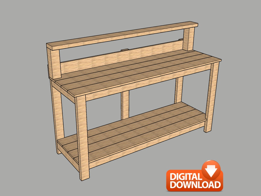 Simple Potting Bench Plans / Wood Potting Bench Plan | PDF Download - Etsy