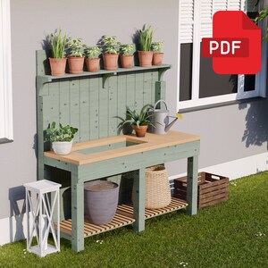 DIY Potting Bench Plans | Planting Table Plans - Potting Bench Build ...