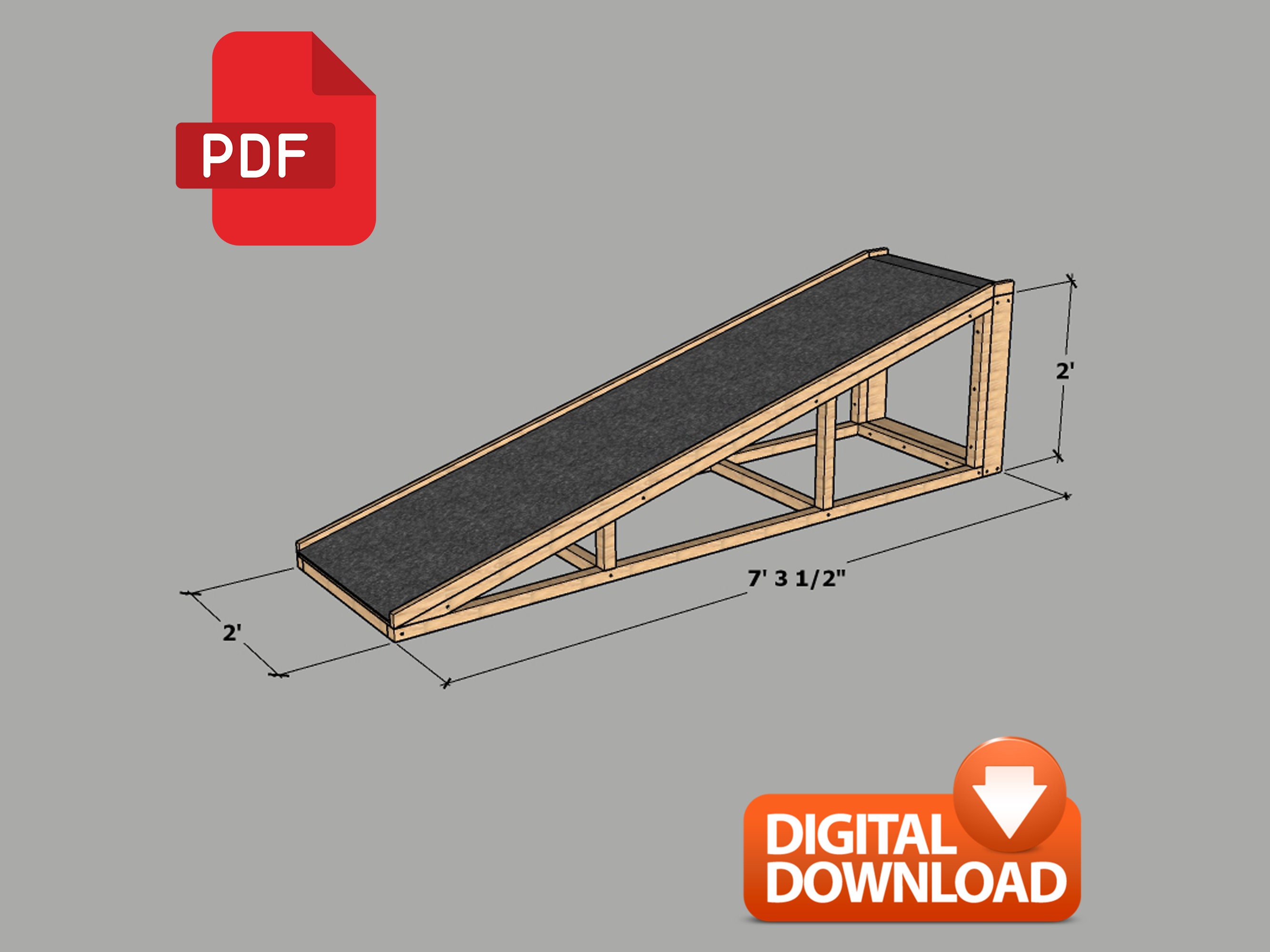 Pet Ramp Build Plan Wooden Dog & Cat Ramp Modern Pet Ramp for Beds ...