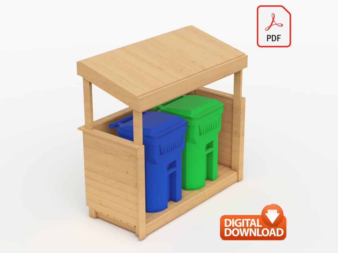 Garbage Shed Digital Plan, DIY Outdoor Storage Shed Construction Plan ...