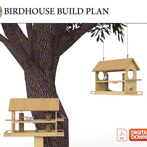 Bird House Build Plan, 9''x 2',simple Bird House, Woodworking Project ...