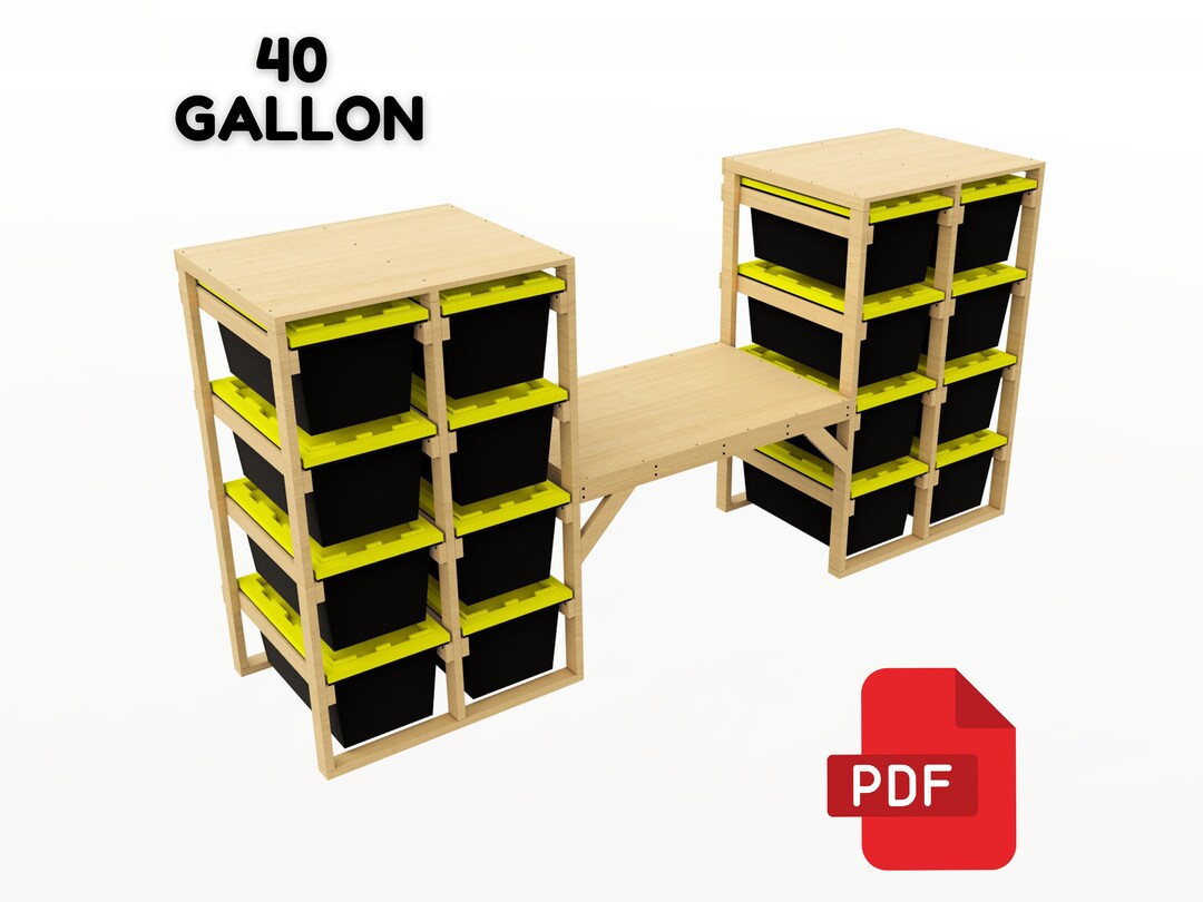 40 Gallon Storage Rack - 16 Unit Storage Rack - Storage Rack With ...