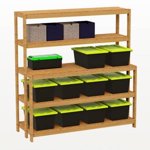 Heavy Duty DIY Tote Rack Plan | Easily Organize 27 Gallon Bags ...