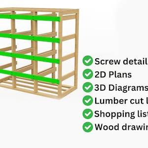 3x4 Garage Tote Rack Plans | 27 Gallon Storage Shelves | Digital ...