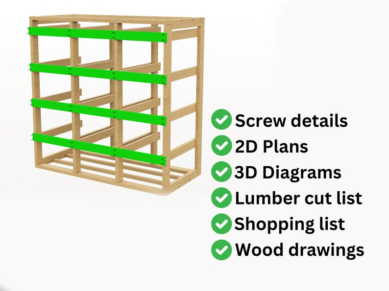 3x4 Garage Tote Rack Plans | 27 Gallon Storage Shelves | Digital ...